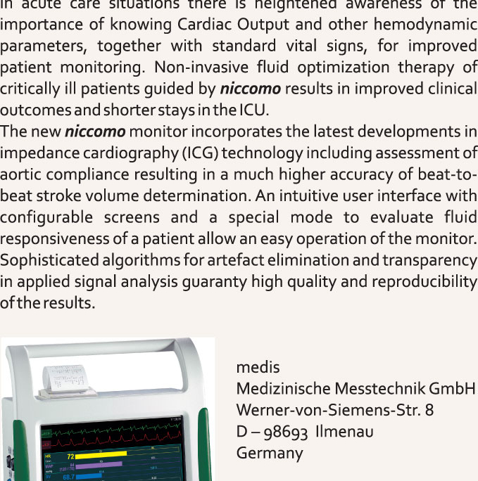 Niccomo - Non-invasive cardiac output monitor - International Hospital