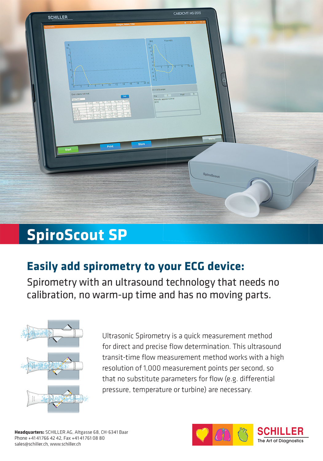 SpiroScout SP - easily add spirometry to your ECG device - International Hospital